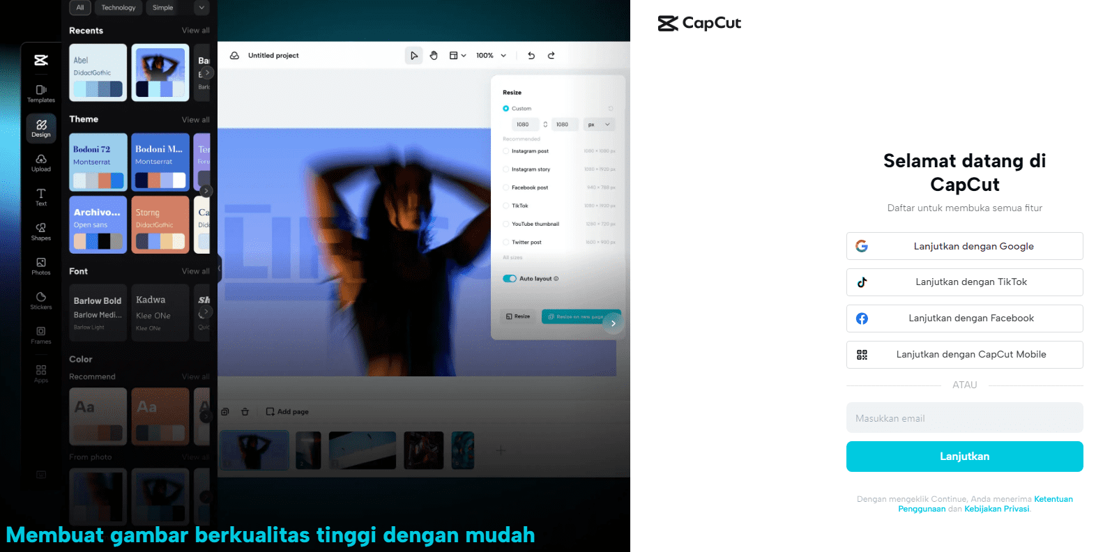 Cara Login CapCut Tanpa Aplikasi Di HP dan Laptop/PC 2026